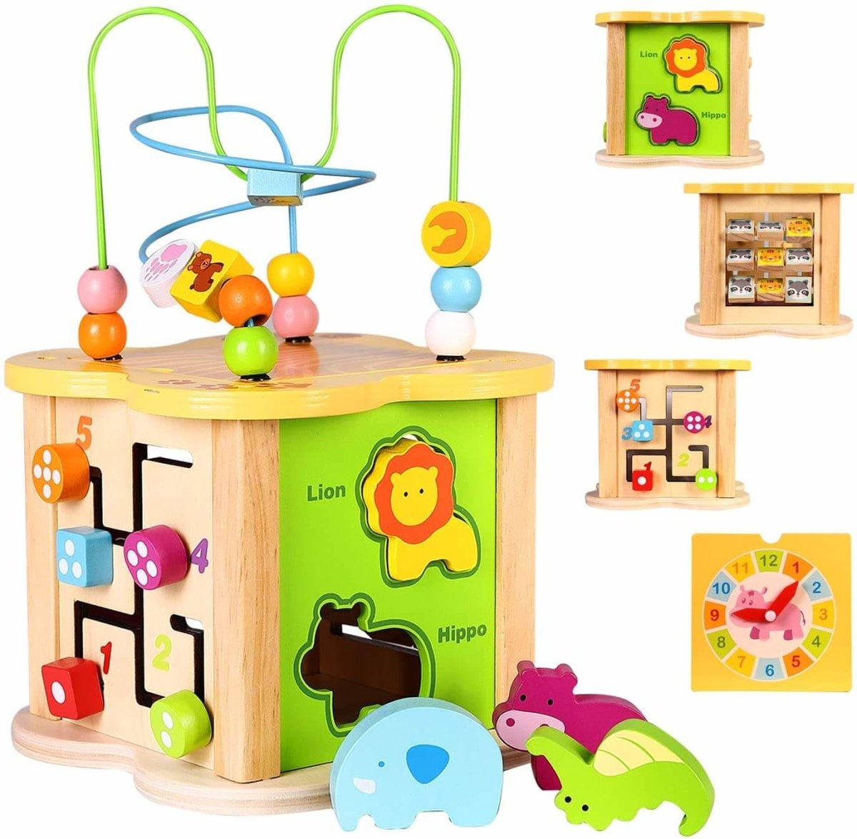 6-in-1 Activity Cube for Toddlers, Learning & Developmental Wooden Toy ...